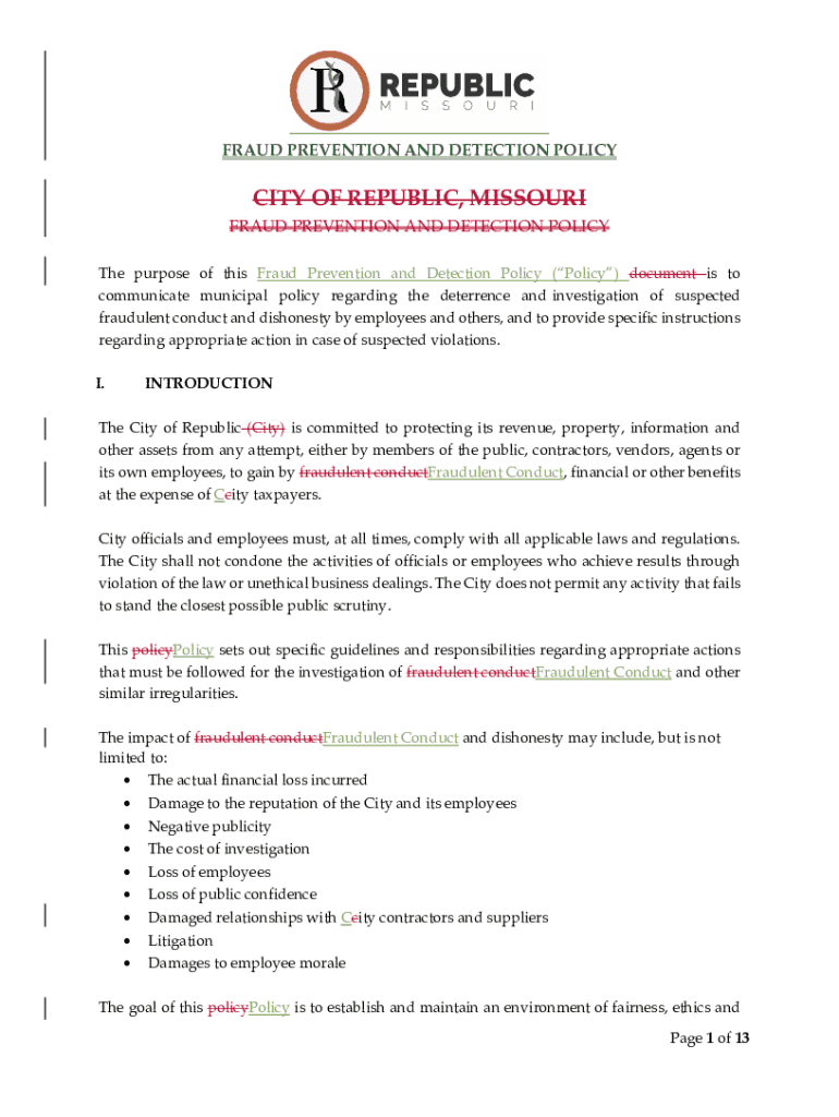 Fillable Online Sample Fraud Policy Statements Fax Email Print - pdfFiller