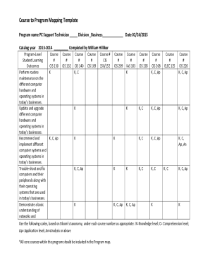 Fillable Online Course to Program Mapping Template Fax Email Print ...