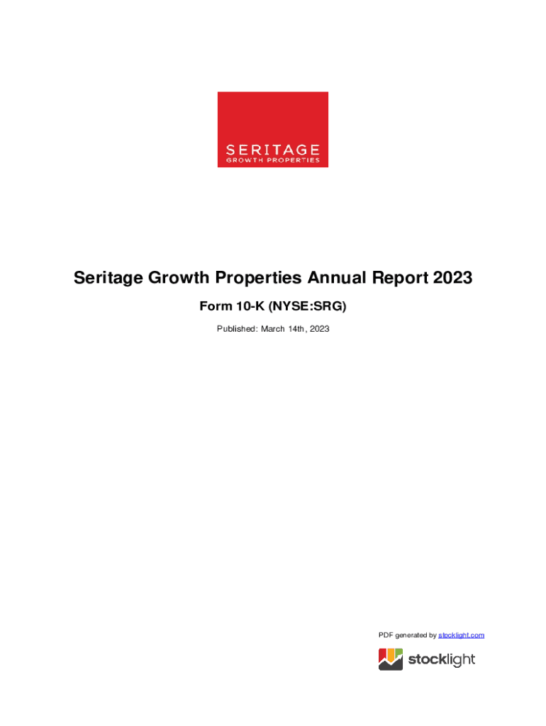 Fillable Online Seritage Growth Properties (SRG) SEC Filing 10-K Annual ... Fax Email Print ...