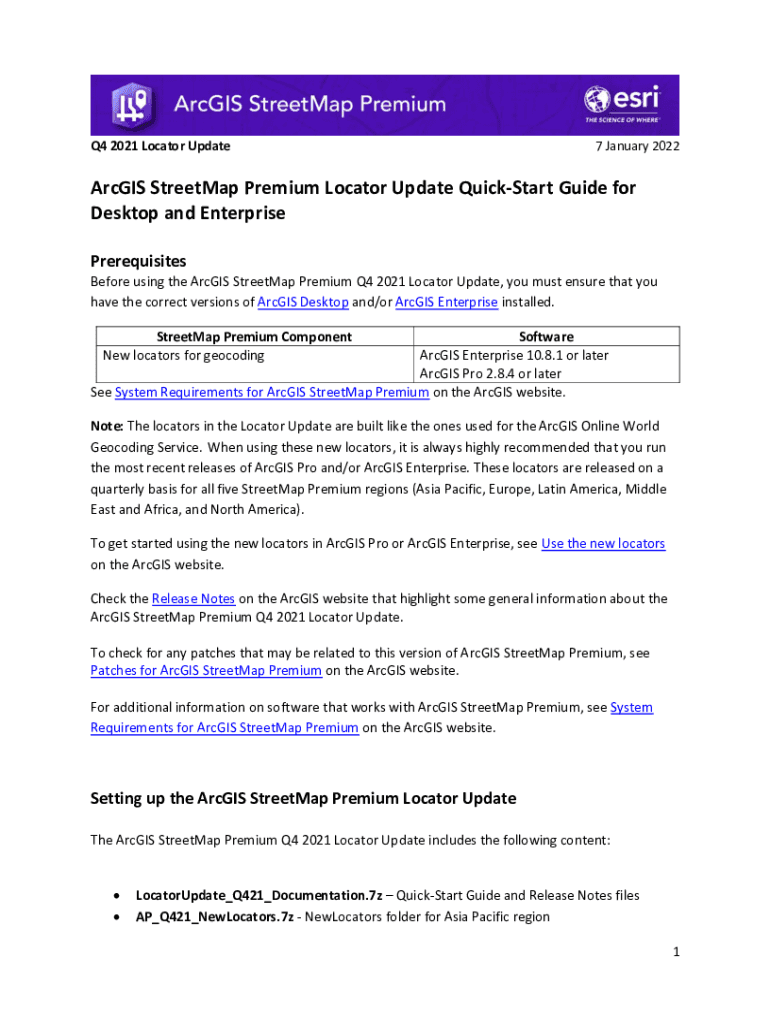 Fillable Online Use the locatorsArcGIS StreetMap PremiumDocumentation Fax Email Print - pdfFiller