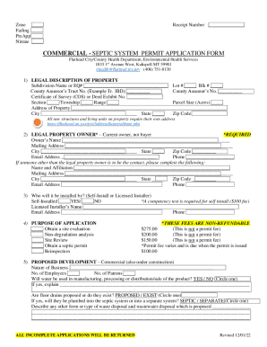Fillable Online flathead mt SEPTIC SYSTEM PERMIT APPLICATION FORM Fax ...