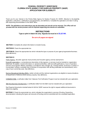 Fillable Online Florida State Agency for Surplus Property (SASP) Fax ...