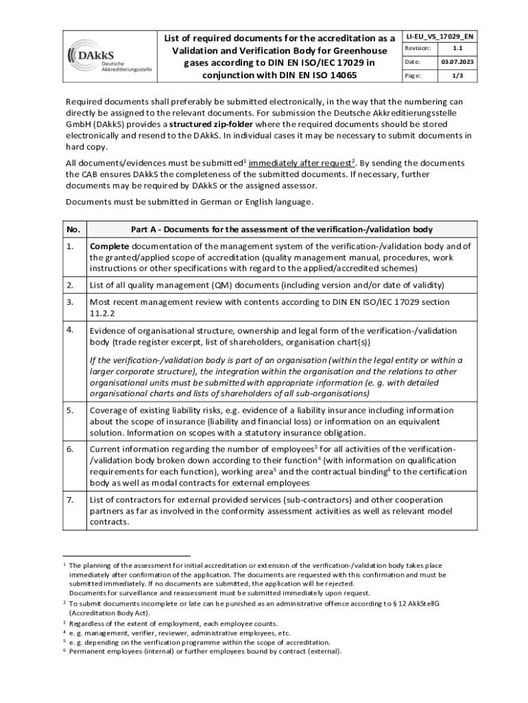 Fillable Online List of required documents for the accreditation as ... Fax Email Print - pdfFiller