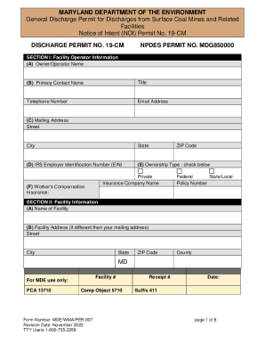 Fillable Online mde maryland PERMIT FACT SHEET Fax Email Print - pdfFiller