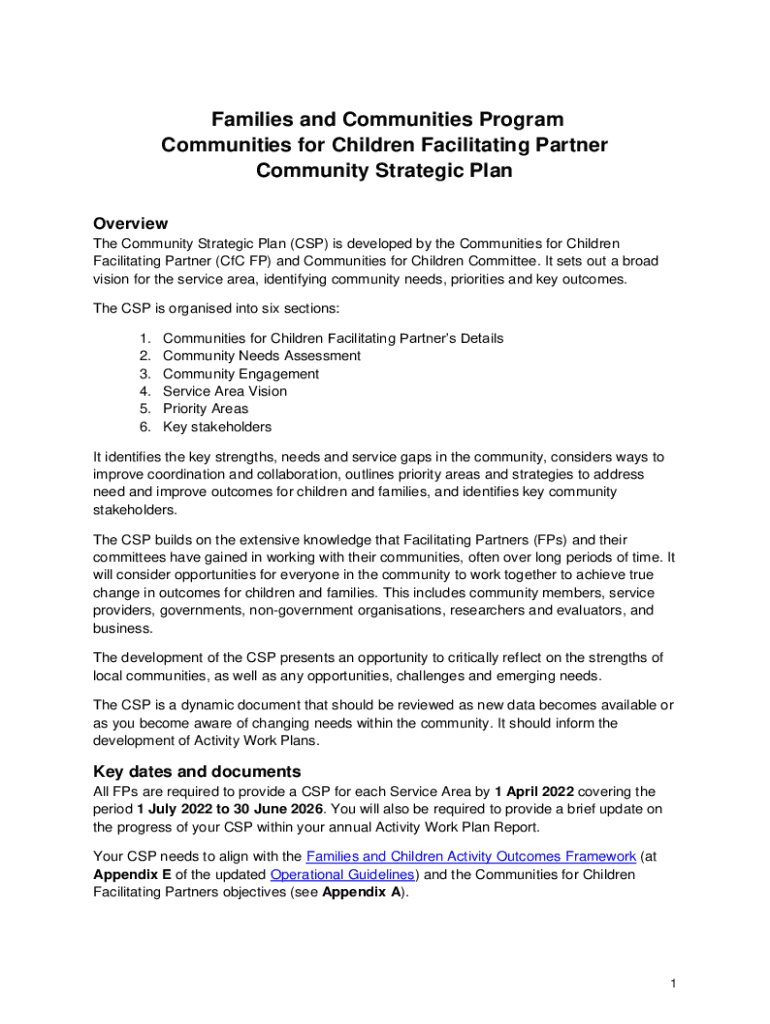 Fillable Online cfc-fp-community-strategic-plan-template. ... Fax Email ...