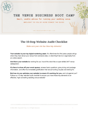 Fillable Online Website Audit Checklist for 2022 Template and 15 Step ...