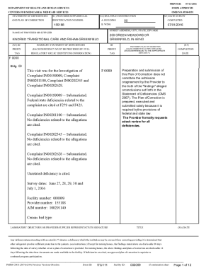 Fillable Online Statement of Deficiencies (CMS 2567) Fax Email Print ...