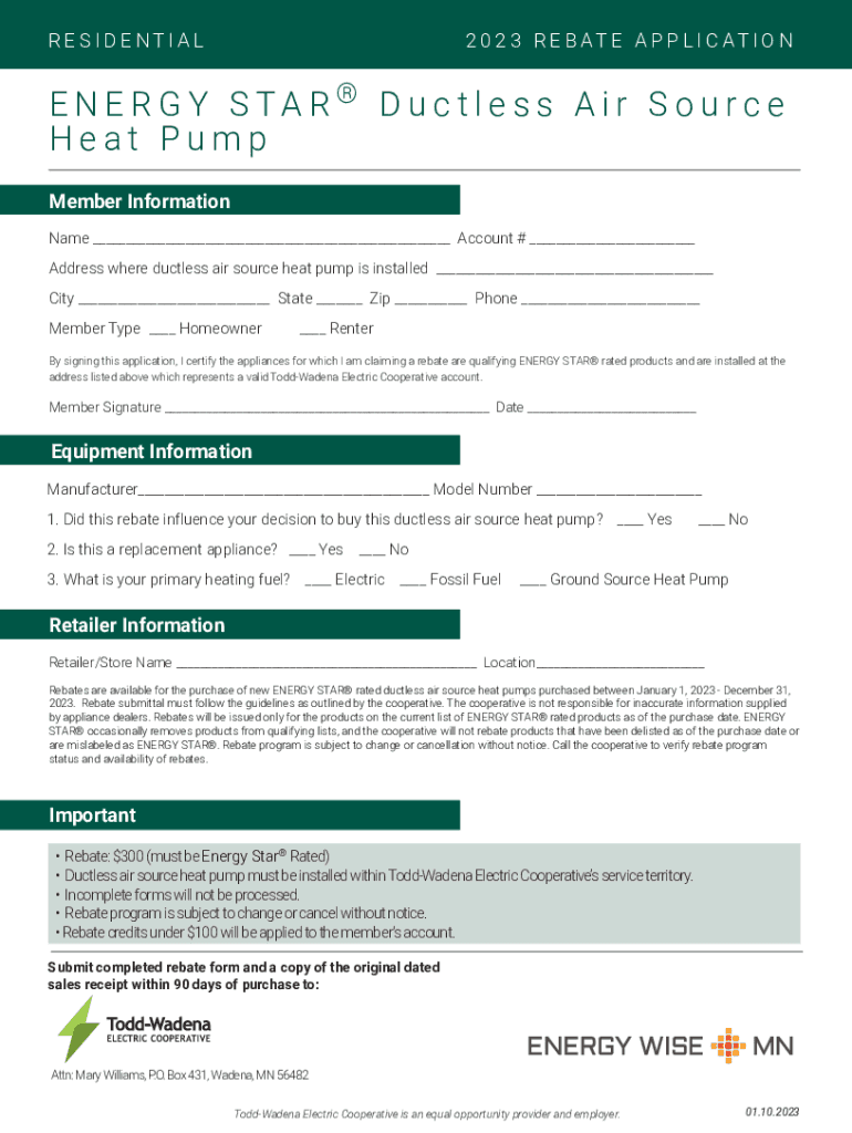 Fillable Online ENERGY STAR Certified Heat Pumps (Mini-Split) Fax Email Print - pdfFiller