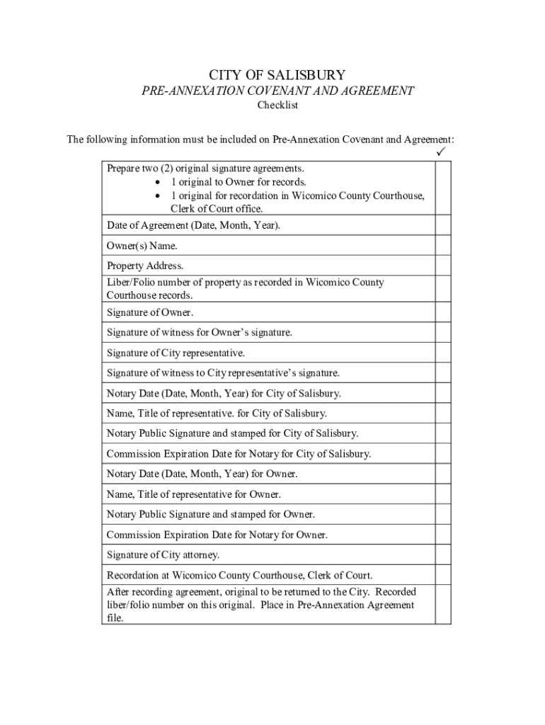 Fillable Online instructions for filing covenant and agreement forms ...