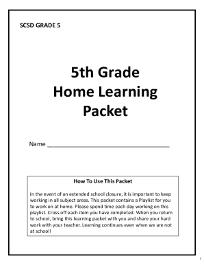 Fillable Online Fifth Grade ELA Academic Packet Fax Email Print - pdfFiller