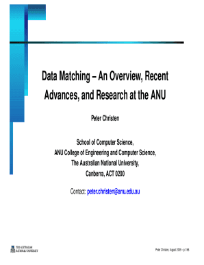 Fillable Online users cecs anu edu Data Matching Research at the Australian National University ...
