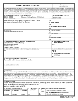 Fillable Online Maximizing the Entry Level Pipeline to Sustain Talent ...