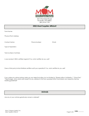 Fillable Online 2022 Meat Template.docx Fax Email Print - pdfFiller