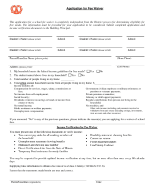 Fillable Online application for fee waiver Fax Email Print - pdfFiller