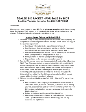 Fillable Online SEALED BID PACKET - FOR SALE BY BIDS Fax Email Print ...