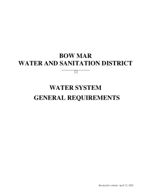 Fillable Online Bow Mar Water and Sanitation District: Home Fax Email ...