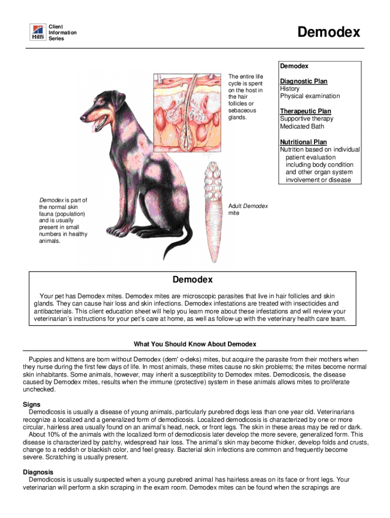 Fillable Online Mange in Dogs: Canine Demodex Diagnoses and Treatment ...
