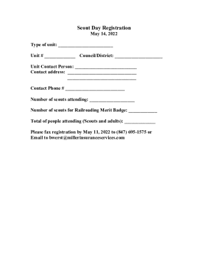 Fillable Online AYRF Unit Leader FAQ - Northeast Illinois Council Fax ...