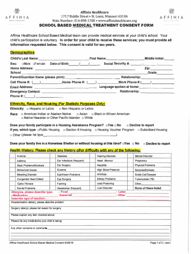 Fillable Online Services - Affinia Healthcare Fax Email Print - pdfFiller