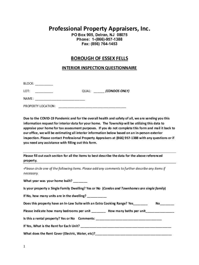 Fillable Online PPA DATA QUESTIONNAIRE Revised Essex Fells 11-23.docx Fax Email Print - pdfFiller