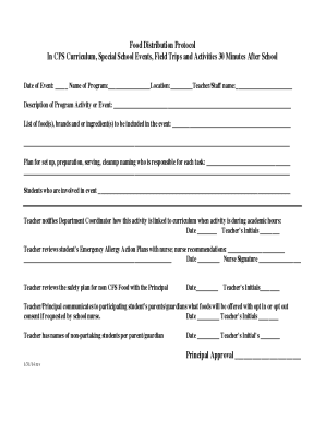 Fillable Online Food Dist.checklist CPS .final.doc Fax Email Print ...