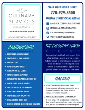 Fillable Online Culinary Services Group (culinaryservicesgroup) ... Fax ...