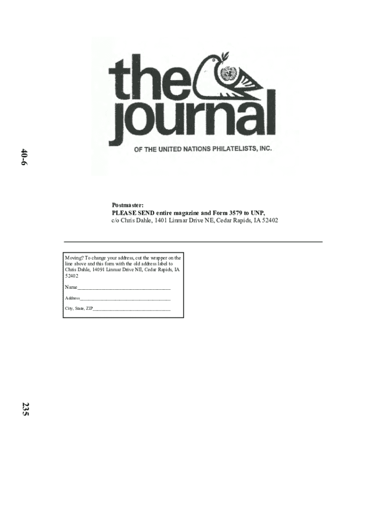 Fillable Online PLEASE SEND entire magazine and Form 3579 to UNP, c/o ...