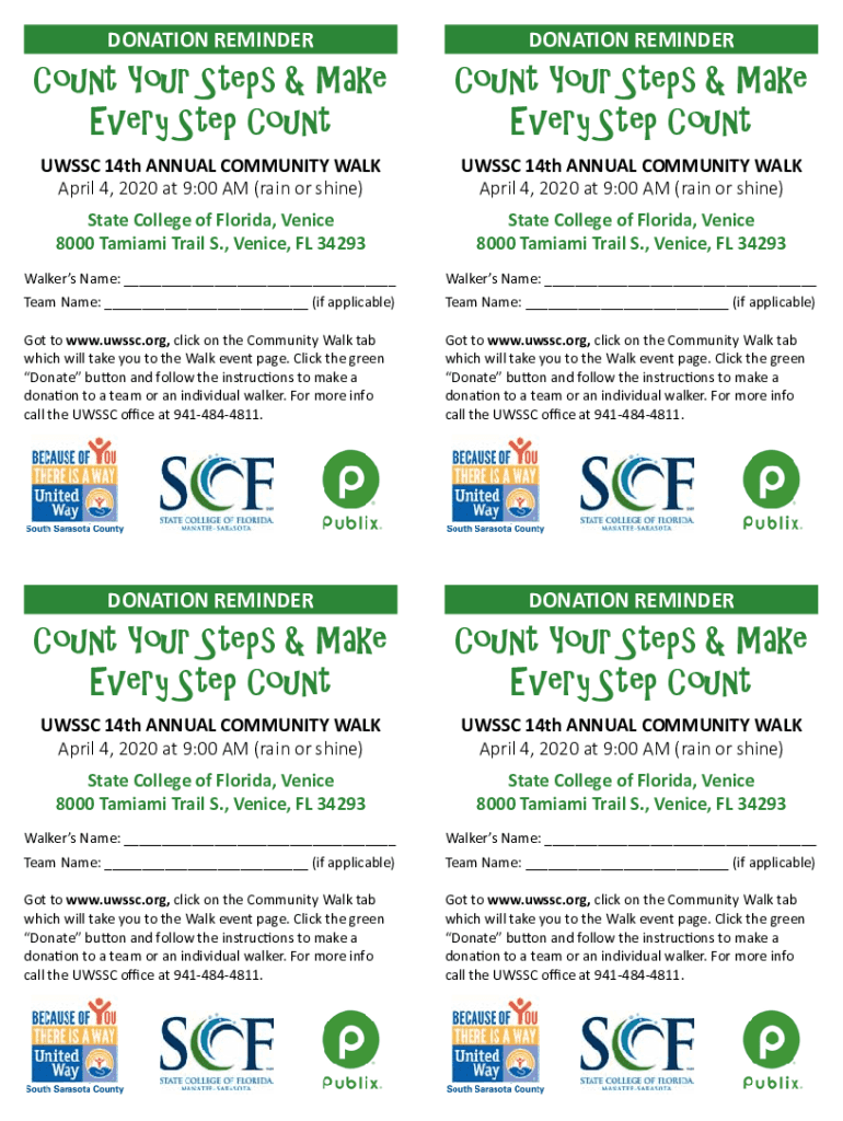 Fillable Online Count Your Steps & Make Every Step Count Fax Email Print - pdfFiller