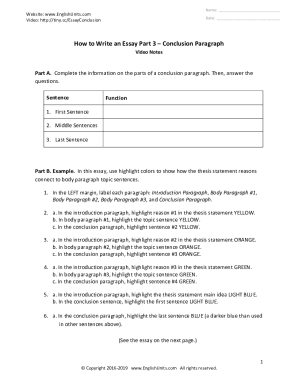 Fillable Online How to Write an Essay: Conclusion Paragraph (with ...