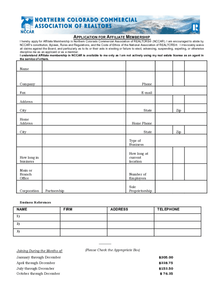 Fillable Online Application Forms - NCCAR Fax Email Print - pdfFiller