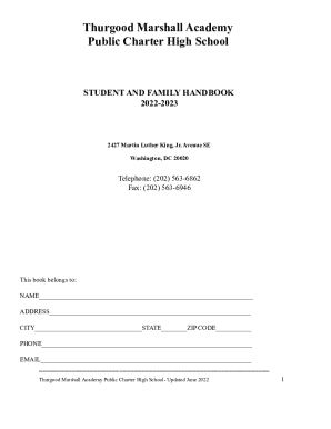 Fillable Online Thurgood Marshall Academy Public Charter School Fax Email Print - pdfFiller