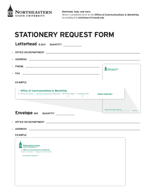 Fillable Online NSU Stationery (letterhead and envelope) Request Form ...
