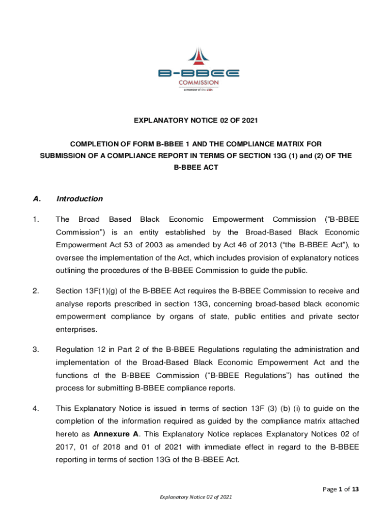 Fillable Online What are the B-BBEE Compliance Matrix Reporting ... Fax ...