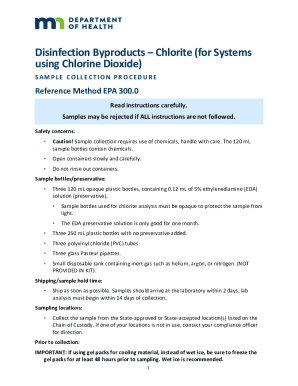Fillable Online Chlorite. Sample Collection Procedure Fax Email Print ...