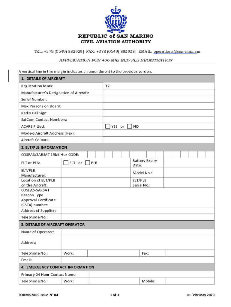 Fillable Online IBRD - International 406 MHz Beacon Registration ...