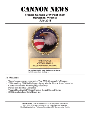 Fillable Online VFW Post 632 lines cannon with American Flags to honor ... Fax Email Print ...