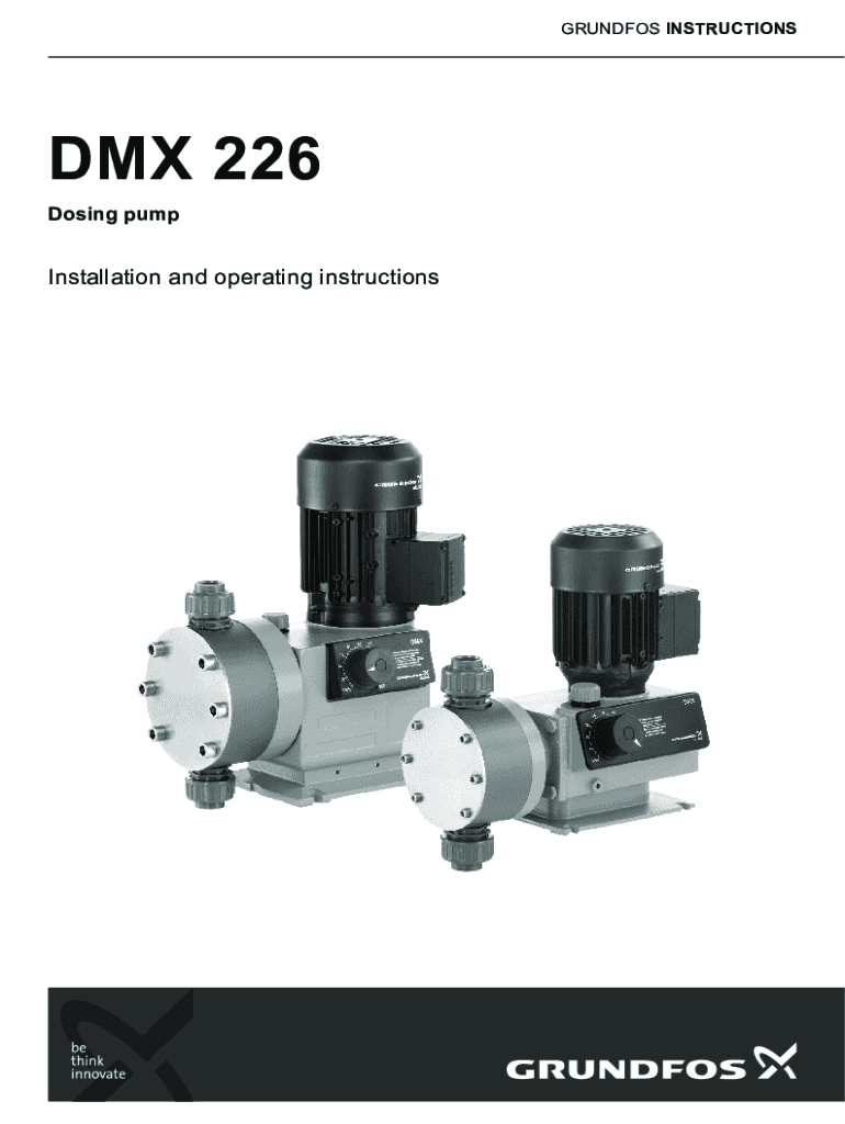 Fillable Online Diaphragm Dosing Pump DMX model 226 Fax Email Print ...