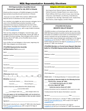 Fillable Online NEA Representative Assembly Elections Fax Email Print ...