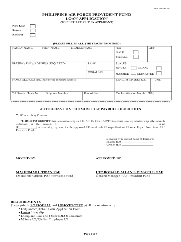 Fillable Online PROVIDENT LOAN APPLICATION FORM Fax Email Print - pdfFiller