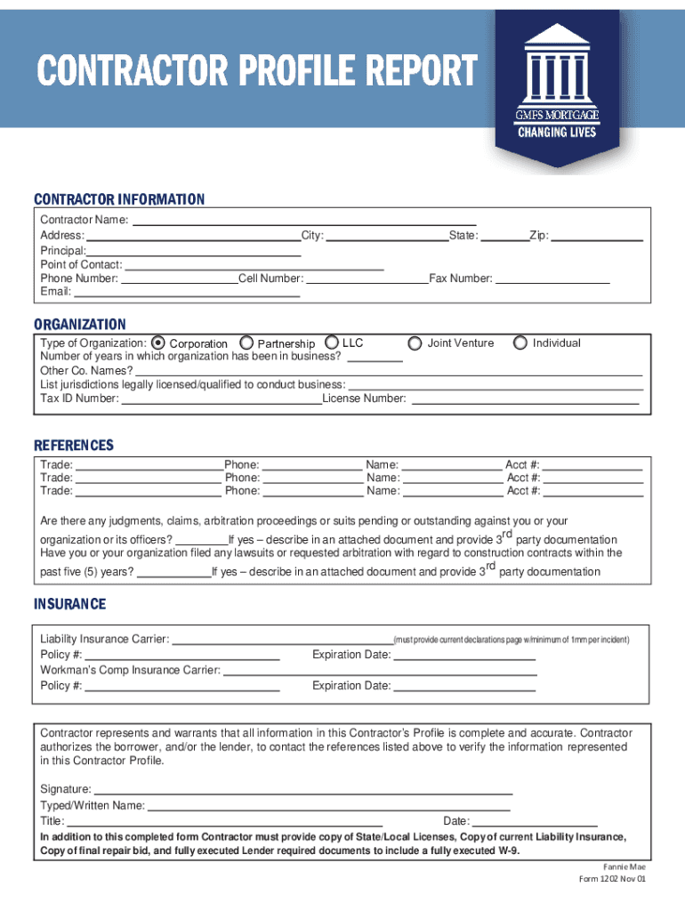 Fillable Online contractor information Fax Email Print - pdfFiller