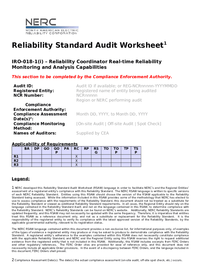 Reliability Coordinator Real Time Reliability Monitoring And Analysis