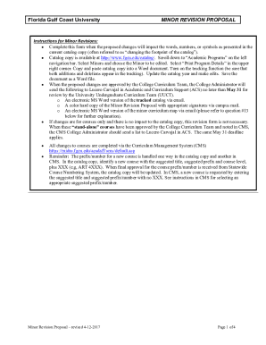 Fillable Online Minor Revision Proposal Form Fax Email Print - pdfFiller