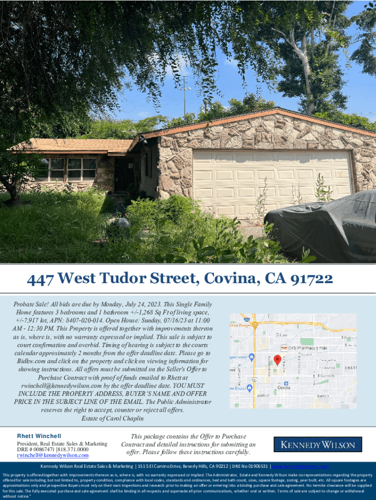 Fillable Online 447 W Tudor St, Covina, CA 91722 - For Sale Fax Email ...