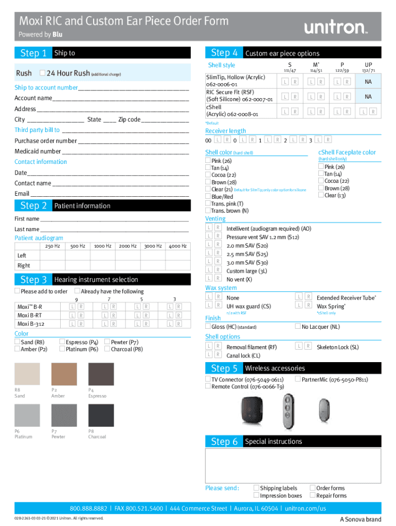 Fillable Online PDF - Unitron US - Passport & Latitude - Moxi Order ...