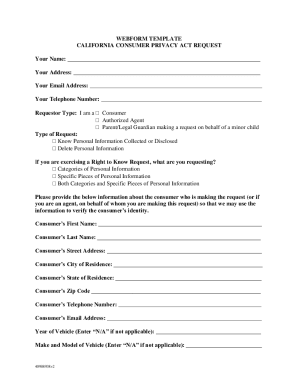 Fillable Online California Consumer Request Form Fax Email Print - pdfFiller