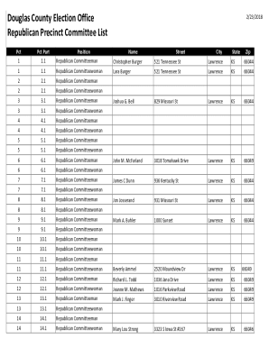 Fillable Online Douglas County Election Office Republican Precinct ...