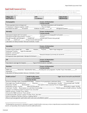 Fillable Online Rapid Health Assessment Form Fax Email Print - pdfFiller