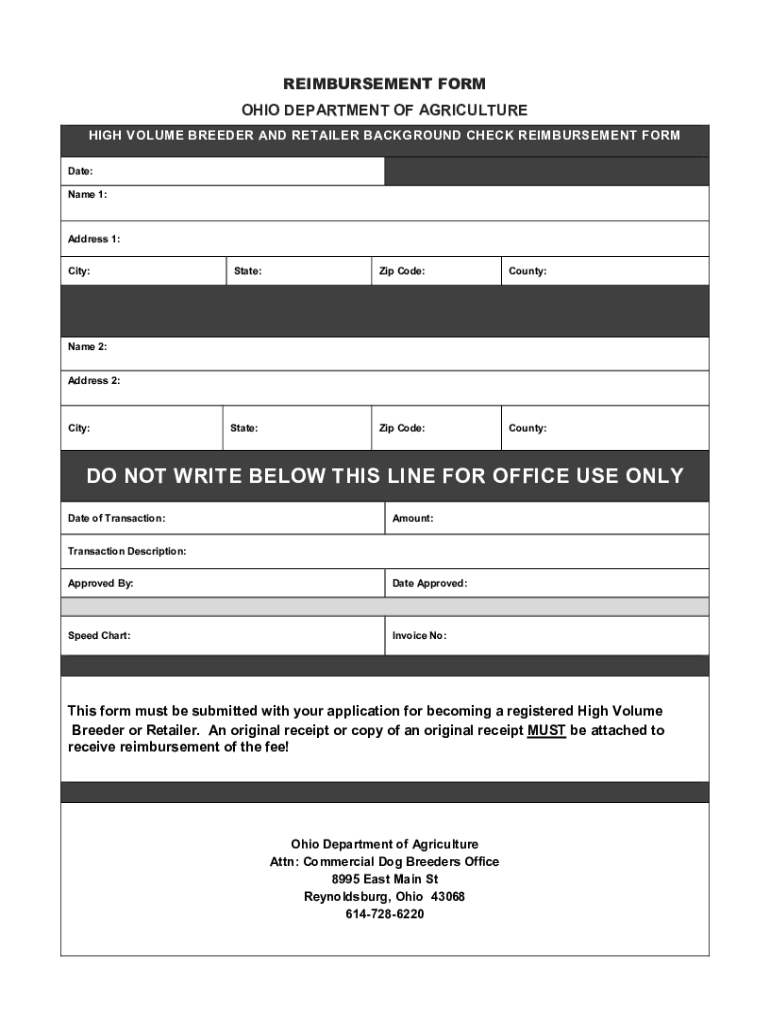 Fillable Online Reimbursement Form - cloudfront.net Fax Email Print - pdfFiller