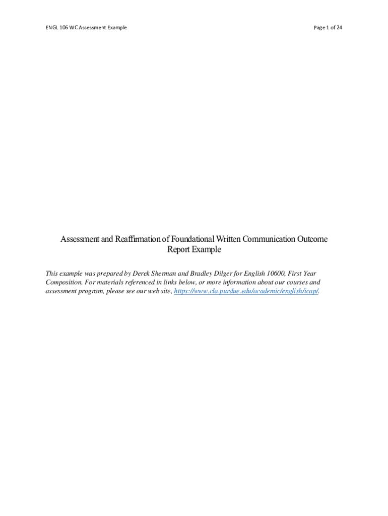 Fillable Online Assessment and Reaffirmation of Foundational Written ...