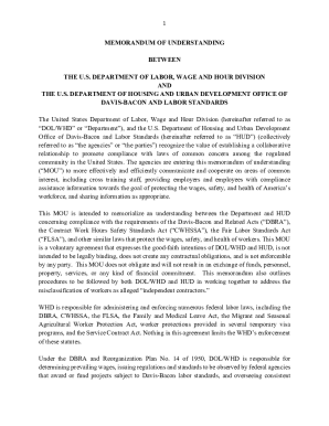 Fillable Online Memorandum of Understanding Between the U.S. Department ...